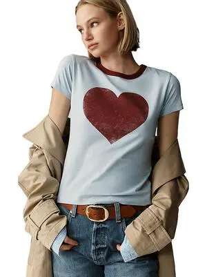 LETLUV Heart Ringer Tee Soft Sea