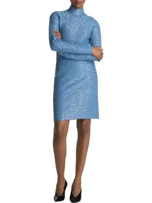St. John Iridescent Sequin Sweater Dress - Laguna Multi