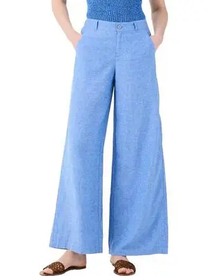 NIC+ZOE NIC+ZOE Rumba Organic Linen-Blend Wide Leg Trousers