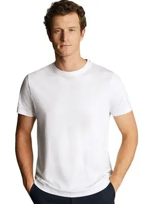 CHARLES TYRWHITT Cotton Jersey Short Sleeve Tyrwhitt Tee - White