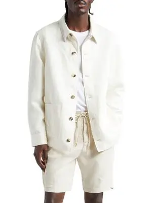THOM SWEENEY Patch Pocket Linen Overshirt