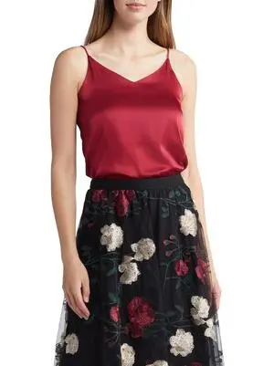 NIKKI LUND Bijou Satin Camisole - Red