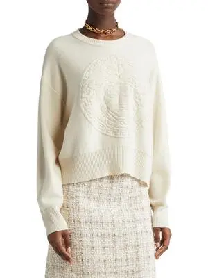 Versace Versace Medusa Wool & Cashmere Sweater Bone