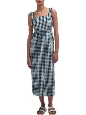 BARBOUR Abigail Gingham Cotton Midi Sundress