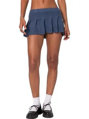 EDIKTED Kiera Pleated Miniskirt - Navy