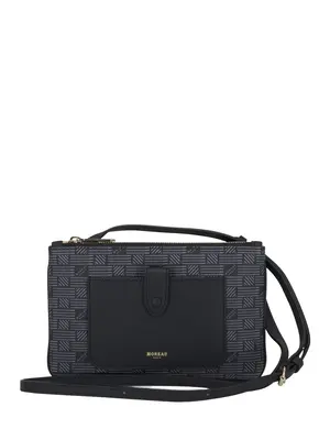 Moreau Monogram Leather Crossbody Bag - Black