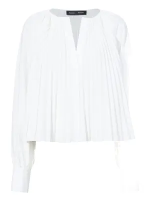 Proenza Schouler Monica Pleated Blouse - White