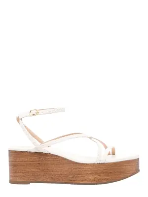 STUART WEITZMAN Wovette Wedge Sandals - Neutrals