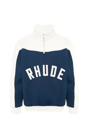 Rhude Contrast Varsity Cotton Sweatshirt - Blue