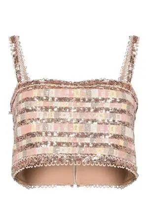 Elie Saab Sequin-embellished Crop Top - Pink