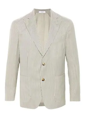 Boglioli Single-breasted Striped Blazer - Green