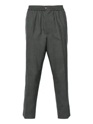 Ami Mid-rise Cropped Tapered Trousers - Grey