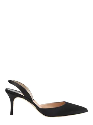 Manolo Blahnik Manolo Blahnik Carolyne Satin Slingback Pumps Blck0015