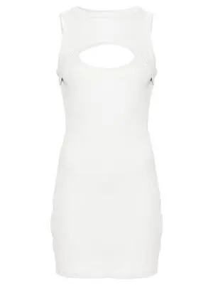 Off-White Cut-out Ribbed-knit Dress - Grey