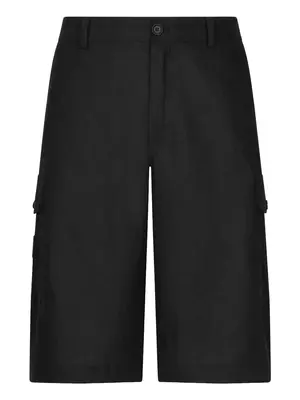 Dolce & Gabbana Straight-leg Linen Cargo Shorts - Black