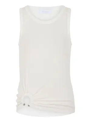 Rabanne Asymmetric Tank Top - White
