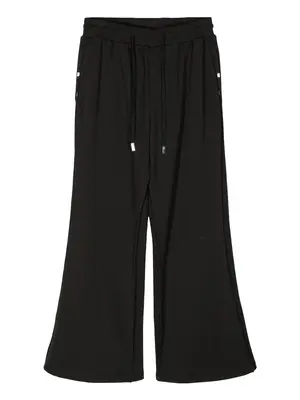 C2H4 Cotton Wide-leg Track Pants - Black