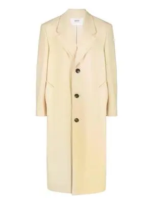 Ami Single-breasted Coat - Neutrals