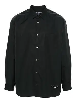 Comme Des Garçons Embroidered-logo Cotton Shirt - Black