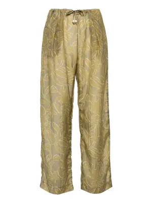 ALOHAS Tiki Floral Trousers - Green