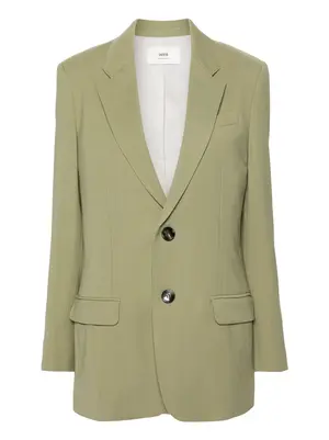 Ami Single-breasted Textured Blazer - Green