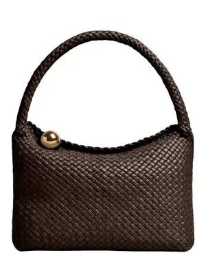 BOTTEGA  VENETA Bottega Veneta Intreccio Leather Shoulder Bag - Fondant