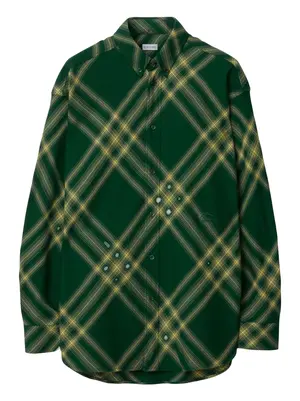 Burberry Mid-length Wool Coat - Green