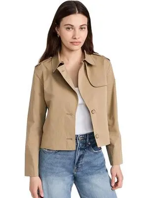 FRAME Short Trench Jacket - Khaki