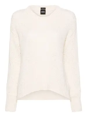 BOSS 3d-knit Crew-neck Jumper - Neutrals