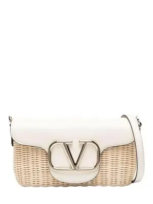 Valentino Garavani Locò Raffia Crossbody Bag - Neutrals