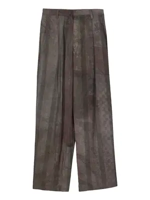 ZIGGY CHEN Dyed Wide-leg Trousers - Grey