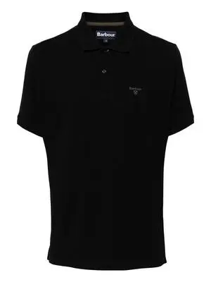 Barbour Logo-embroidered Cotton Polo Shirt - Black