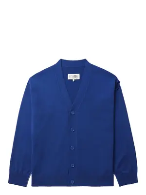 MAISON MARGIELA Cut-out Fine-knit Cardigan - Blue