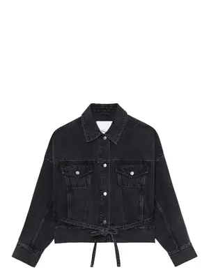 3.1 Phillip Lim Button-up Belted Denim Jacket - Black