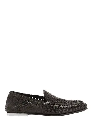 Dolce & Gabbana Interwoven Leather Loafers - Black