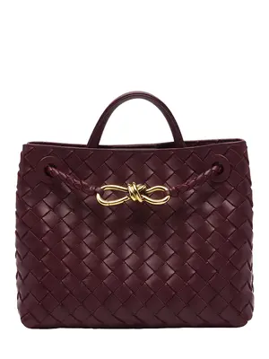 Bottega Veneta Andiamo Leather Top-handle Bag - Baro Muse Brass