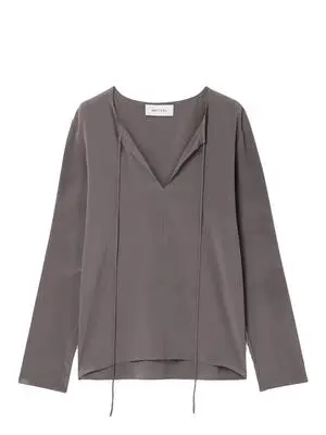 Matteau Tie-neck Blouse - Gray