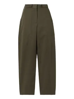 Matteau Organic Cotton-blend Twill Straight-leg Pants - Green