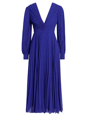 navy blue dress for baby girl Twist Shoulder Drape Midi Dress by Badgley Mischka main image 0
