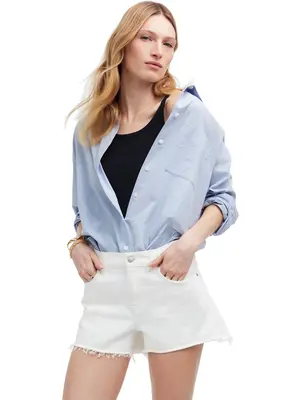 Madewell Low-rise Boyfriend Denim Shorts - Tile White