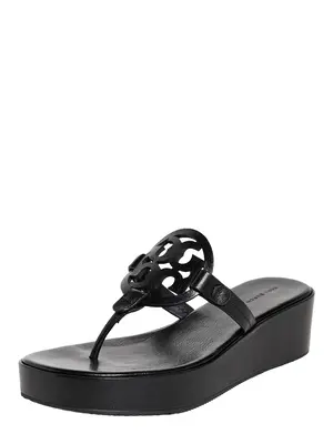 Tory Burch Miller Wedge Sandals - Perfect Black
