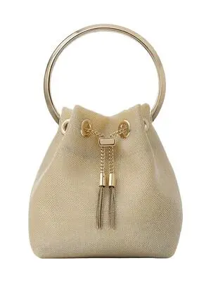 JIMMY CHOO Bon Bon Metallic Mesh Bucket Bag - Champagne/light Gold