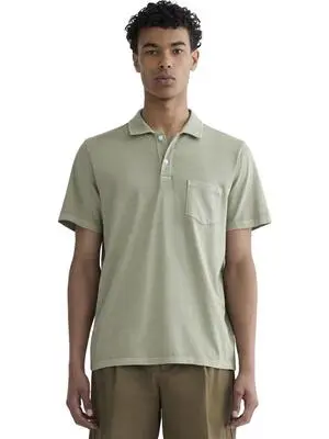Everlane Essential Organic Garment-dyed Tshirt Polo - Seagrass