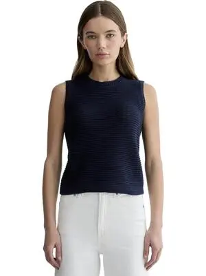 Everlane Organic Cotton Open-stitch Tank Top - Navy