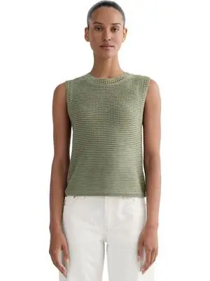 Everlane Organic Cotton Open-stitch Tank Top - Sagebrush