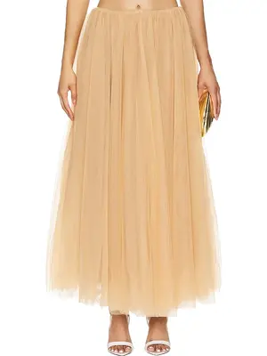 Nbd Evelyn Tulle Maxi Skirt - Tan