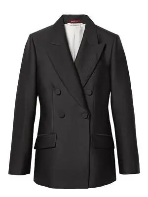 Gucci Double-breasted Wool-silk Jacket - Black