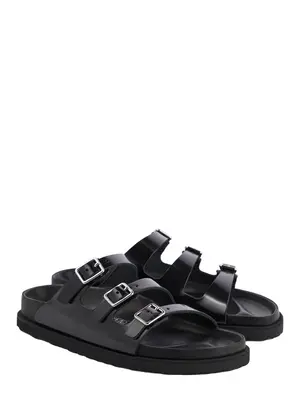 BIRKENSTOCK Florida Leather Sandals - Black
