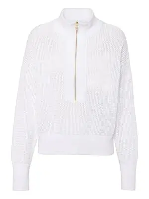 Varley Aurora Cotton Half-zip Sweater - White