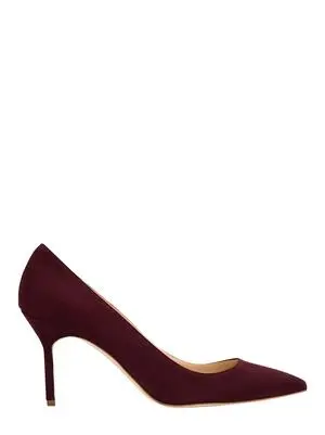 Manolo Blahnik Bb Classic Suede Stiletto Pumps - Dark Red